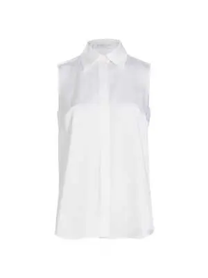 Michael Kors Sleeveless Charmeuse Blouse - Optic White