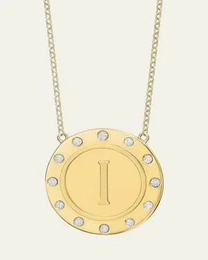 TRACEE NICHOLS 14k Gold Initial Token Diamond Necklace - I