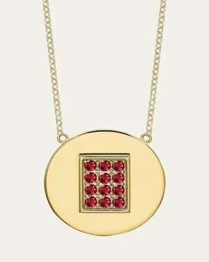 TRACEE NICHOLS Tracee Nichols 14K Gold Ruby Token Necklace Ruby