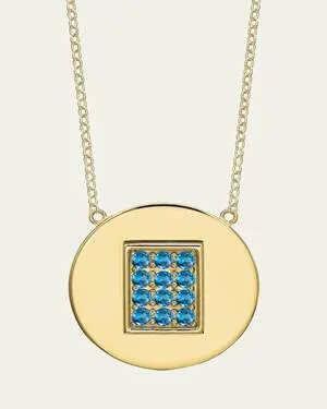TRACEE NICHOLS Tracee Nichols 14K Gold Blue Topaz Pendant Necklace Blue Topaz
