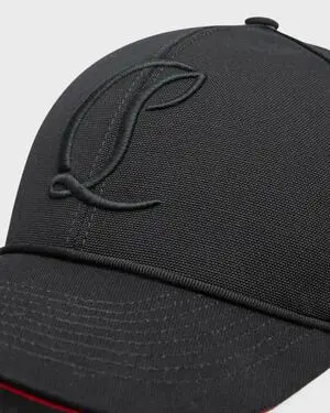 CHRISTIAN LOUBOUTIN Mooncrest Baseball Cap - Black/silver