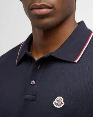 Moncler Apos;s Tipped Polo Shirt - Blue