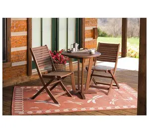 EVERGREEN Set Of 2 Eucalyptus Folding Bistro Ch Airs - One-color