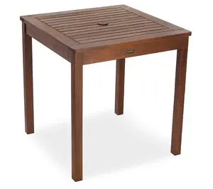 EVERGREEN Eucalyptus Wood Outdoor Square Bistro Table