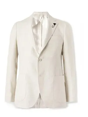 LARDINI Slim-fit Linen And Wool-blend Twill Blazer It 48