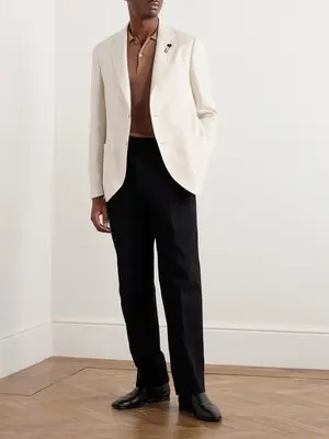 LARDINI Slim-fit Linen And Wool-blend Twill Blazer It 48