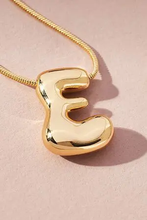 Anthropologie By Anthropologie Bubble Letter Monogram Necklace E
