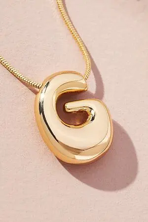 Anthropologie Bubble Letter Monogram Necklace - G
