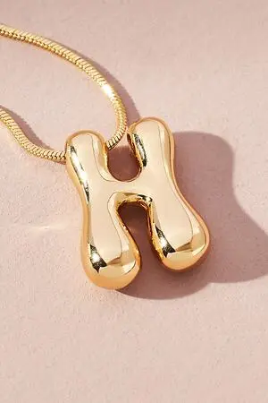 Anthropologie By Anthropologie Bubble Initial Pendant Necklace H