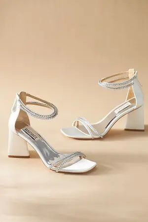 Badgley Mischka Lillie Block Heels - White