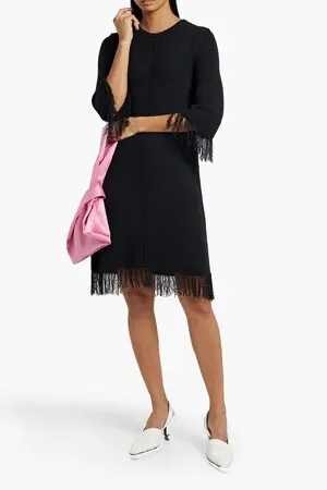 Loulou De Saison Loulou Studio Cella Fringed Knit Dress