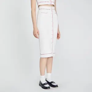 Sandro Knit Rhinestone Midi Skirt