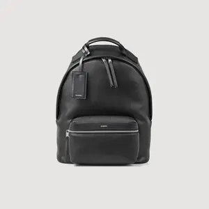 Sandro Coated Canvas Backpack - Black