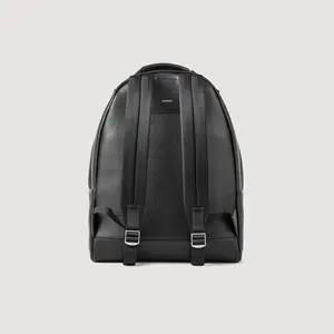 Sandro Coated Canvas Backpack - Black