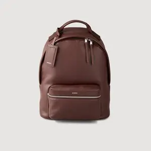 Sandro Sandro Coated Canvas Backpack Dark Brown