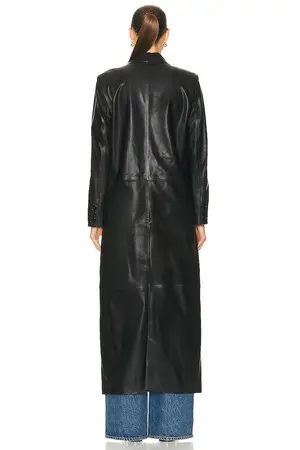 Nour Hammour Misha Long Leather Coat
