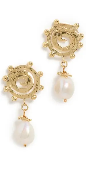 Ulla Johnson Mini Spiral Stone Earrings