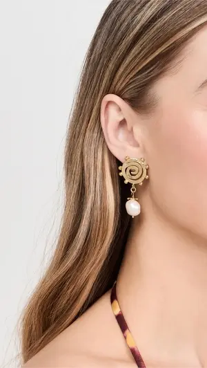 Ulla Johnson Mini Spiral Stone Earrings