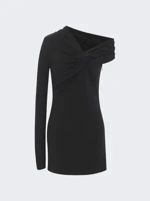 Saint Laurent Asymmetric Mini Dress - Black