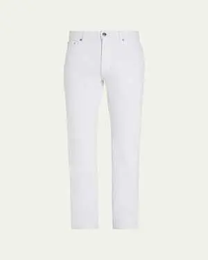 Zegna Straight Leg 5-pocket Denim Pants - White Solid
