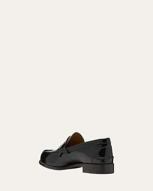 CHRISTIAN LOUBOUTIN Patent Leather Loafers - Black