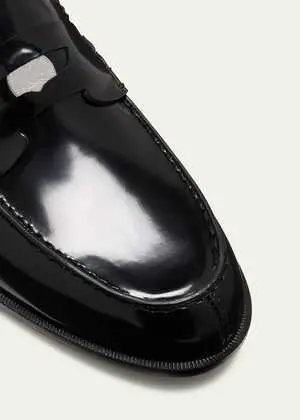 CHRISTIAN LOUBOUTIN Patent Leather Loafers - Black