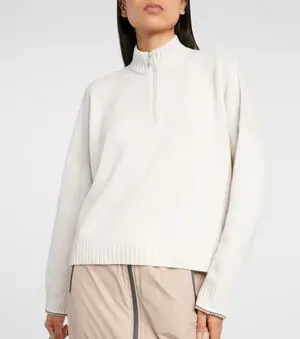Brunello Cucinelli Wool, Cashmere And Silk Half-zip Sweater