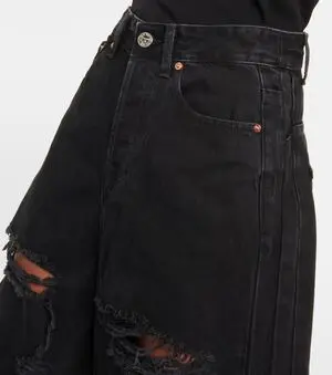 Vetements Distressed Wide-leg Jeans - Black