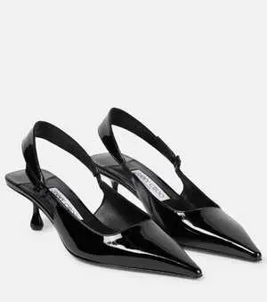 JIMMY CHOO Amel 50 Leather Slingback Pumps
