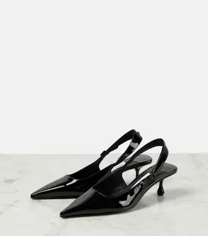 JIMMY CHOO Amel 50 Leather Slingback Pumps