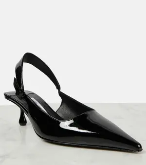 JIMMY CHOO Amel 50 Leather Slingback Pumps