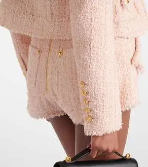 Balmain Cropped Tweed Jacket - Pink