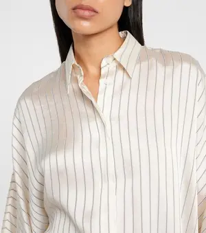 Brunello Cucinelli Striped Satin Blouse