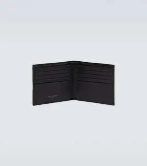 Saint Laurent Tiny Cassandre East/west Leather Wallet - Black