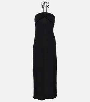 MAGDA BUTRYM Magda Butrym Pearl-detail Halterneck Midi Dress