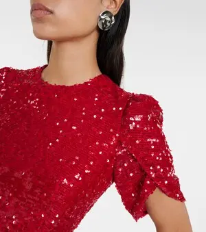 Erdem Bow-detail Sequined Maxi Dress