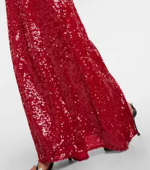 Erdem Bow-detail Sequined Maxi Dress