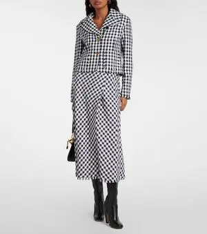Etro Gingham Cropped Blazer - Black