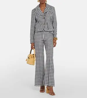 Etro Gingham Cropped Blazer