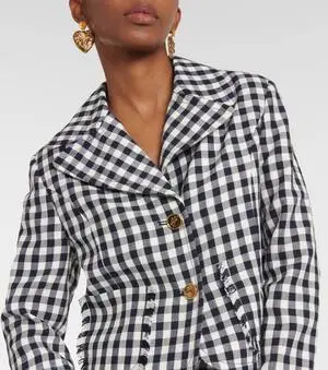 Etro Gingham Cropped Blazer
