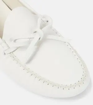 THE ROW Lucca Leather Moccasins - White
