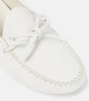 THE ROW Lucca Leather Moccasins - White