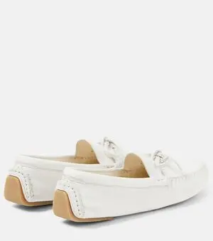 THE ROW Lucca Leather Moccasins - White