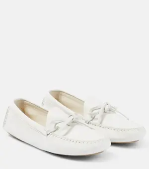 THE ROW Lucca Leather Moccasins - White