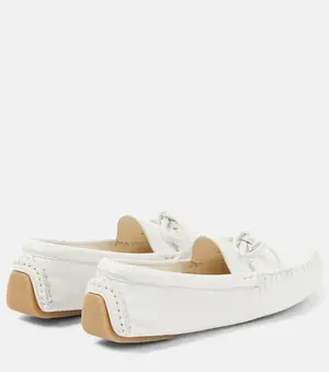THE ROW Lucca Leather Moccasins - White
