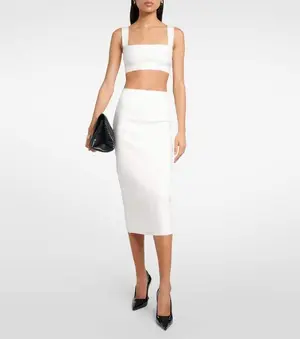 Victoria Beckham Square-neck Cropped Top - White