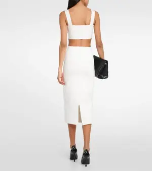 Victoria Beckham Square-neck Cropped Top - White