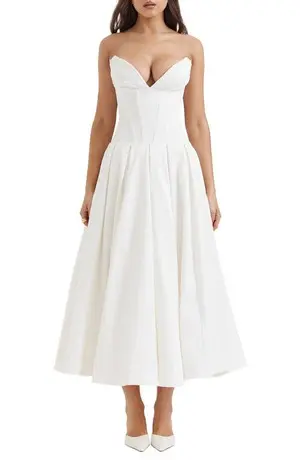 HOUSE OF CB HOUSE OF CB Lady Strapless Midi Dress