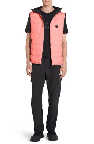 Moncler Nubiera Hooded Down Vest - Desert Rose