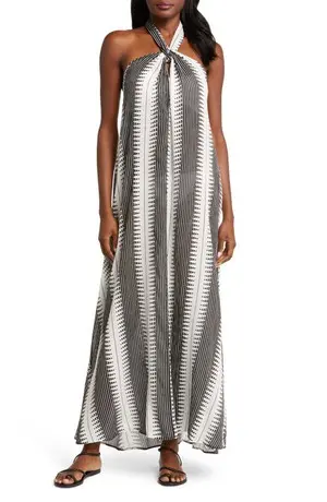 Elan Halter Neck Cover-up Maxi Dress